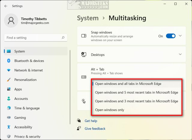 Disable Microsoft Edge Tabs In Alt Tab On Windows 11 Droidwin Technos